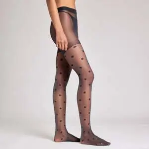 STEMS Sparkle Dot Sheer Tights - Black