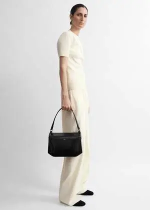 TOTEME Clip Palmellato Patent Leather Shoulder Bag - Black
