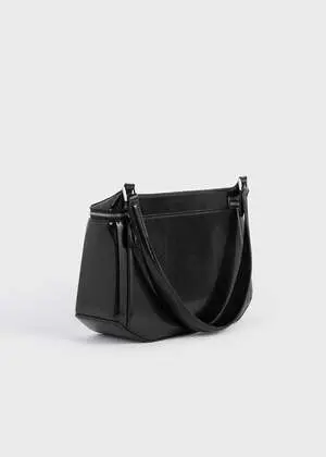 TOTEME Clip Palmellato Patent Leather Shoulder Bag - Black