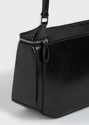 TOTEME Clip Palmellato Patent Leather Shoulder Bag - Black