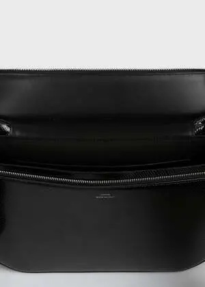 TOTEME Clip Palmellato Patent Leather Shoulder Bag - Black