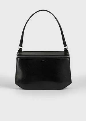 TOTEME Clip Palmellato Patent Leather Shoulder Bag - Black