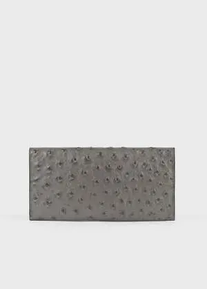 TOTEME T-lock Ostrich-embossed Wallet