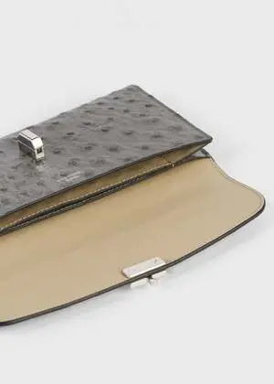 TOTEME T-lock Ostrich-embossed Wallet