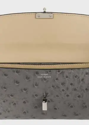 TOTEME T-lock Ostrich-embossed Wallet