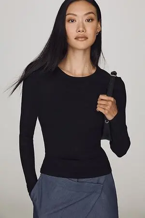 ELODIE Lace-back Ribbed Top