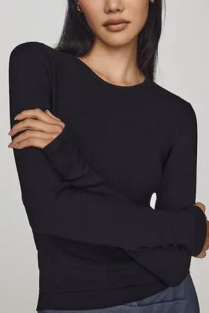 ELODIE Lace-back Ribbed Top