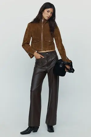 Maeve Colette Faux-leather Full-length Pants - Java