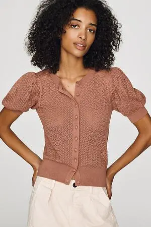 Anthropologie Sheer Potelle Cardigan - Camel