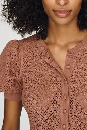 Anthropologie Sheer Potelle Cardigan - Camel