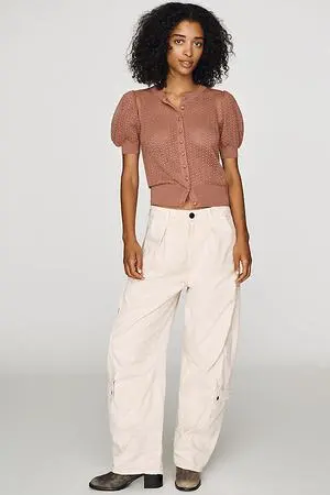 Anthropologie Sheer Potelle Cardigan - Camel