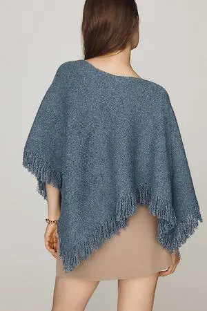 Anthropologie Knit Frge Triangle Poncho - Medium Denim