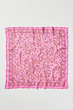 Chan Luu Paisley Beaded Bandana - Fuchsia Pink