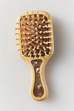 Anthropologie Wood Mi Paddle Brush - Tan