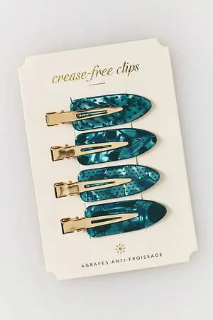 Anthropologie Crease-free Hair Clips, Set Of 4 - Green