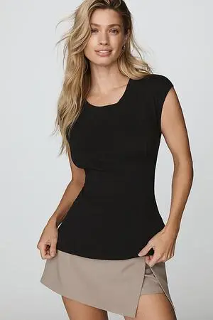 PILCRO Split-back Tee Black