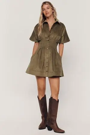 Women's Cotton Corduroy Shirtdress