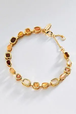 Anthropologie Mixed Gemstone Bracelet - Peach