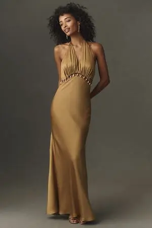 Shona Joy Winslow Beaded Plunge Maxi Dress