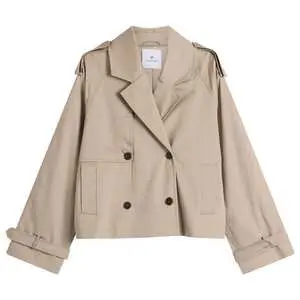 ANINE BING Rickie Cropped Trench Coat - Beige