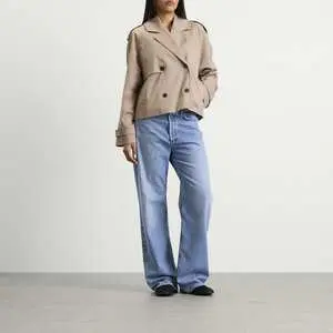 ANINE BING Rickie Cropped Trench Coat