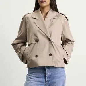 ANINE BING Rickie Cropped Trench Coat