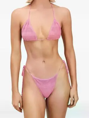 Devon Windsor Cable-knit Bikini With Tassel Detail