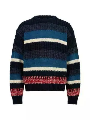 Dsquared2 Striped Chunky Knit Sweater - Blue