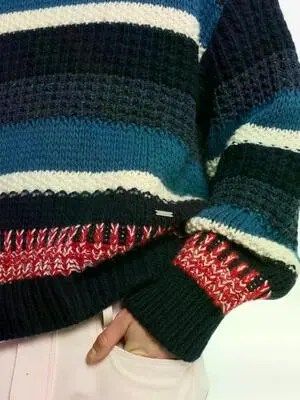 Dsquared2 Striped Chunky Knit Sweater - Blue