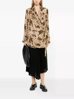 UMA WANG Floral Print Wrap Jacket - Neutrals