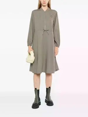 AGNES B. Logo-embroidered Zip-up Midi Dress