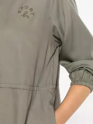 AGNES B. Logo-embroidered Zip-up Midi Dress