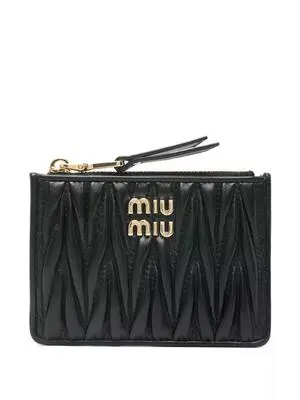 Miu Miu Matelassé Nappa Leather Card Holder - Black