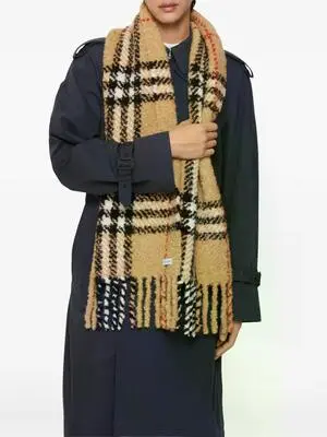 Burberry Check Alpaca Wool-blend Bouclé Scarf