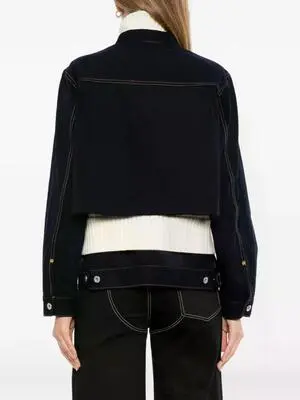 Sacai Layered Frayed-hem Denim Jacket