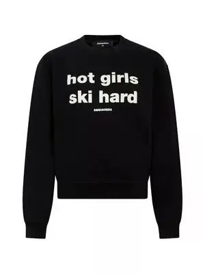 Dsquared2 Upside-down Logo Slogan-print Sweater - Black