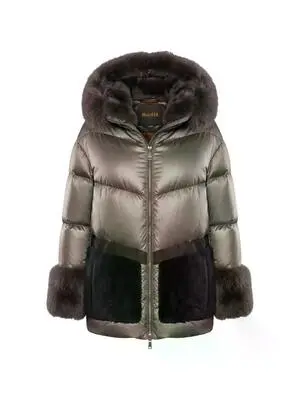 MOORER Faux-fur Trimmed Hooded Down Jacket