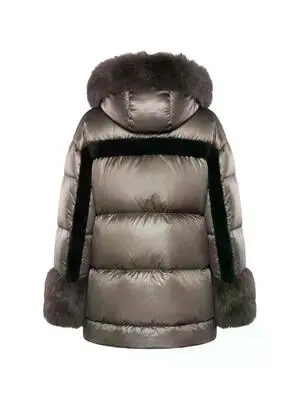 MOORER Faux-fur Trimmed Hooded Down Jacket