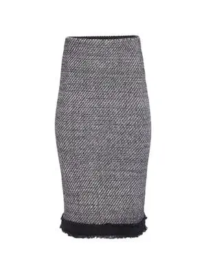 Nina Ricci Tweed Frayed-edge Midi Skirt