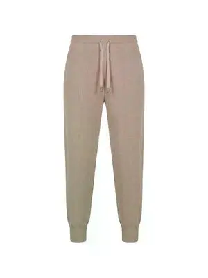 MOORER Ribbed Knit Track Pants - Neutrals