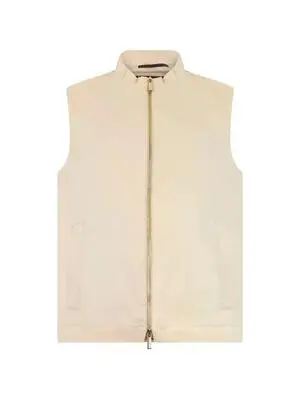 MOORER Adelle Zip-up Mock-neck Gilet - Neutrals