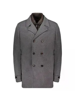 MOORER Double-breasted Layered Jacket - Grey