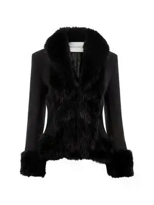 Nina Ricci Faux Fur Trim Rear-bow Jacket