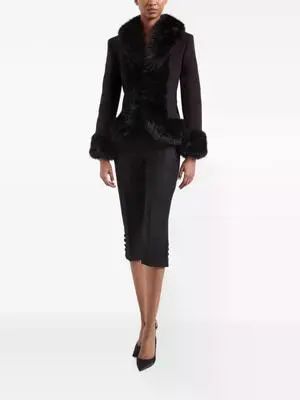 Nina Ricci Faux Fur Trim Rear-bow Jacket