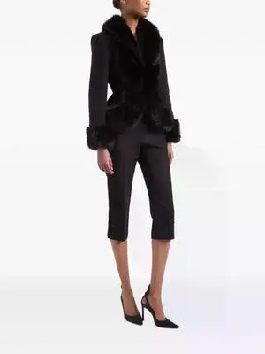 Nina Ricci Faux Fur Trim Rear-bow Jacket
