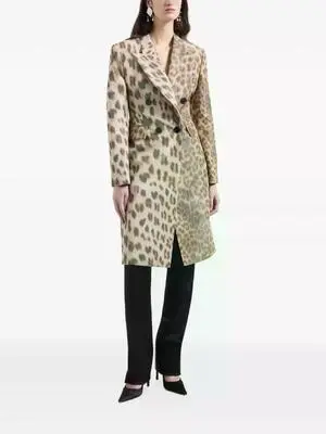 Nina Ricci Leopard-print Double-breasted Coat - Neutrals
