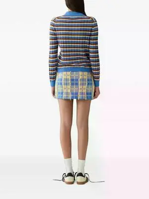 Guest In Residence Striped Zip-up Polo Top