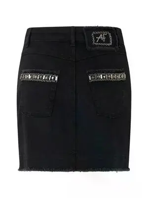 Alberta Ferretti Embellished Denim Mini Skirt