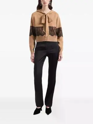 Nina Ricci Lace-trimmed Pussy-bow Hoodie