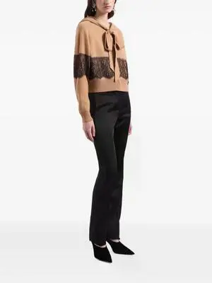 Nina Ricci Lace-trimmed Pussy-bow Hoodie